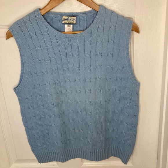 Pendleton | Sweaters | Pendleton Powder Blue Cable Knit Sweater Vest | Poshmark
